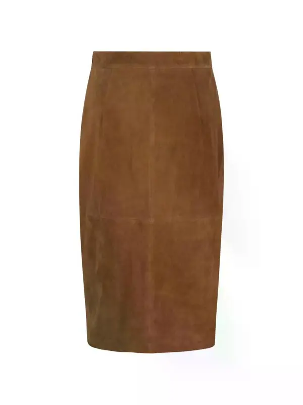 ENES Suede Side-slit Skirt