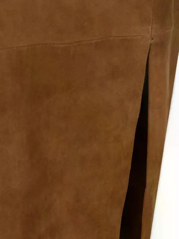 ENES Suede Side-slit Skirt