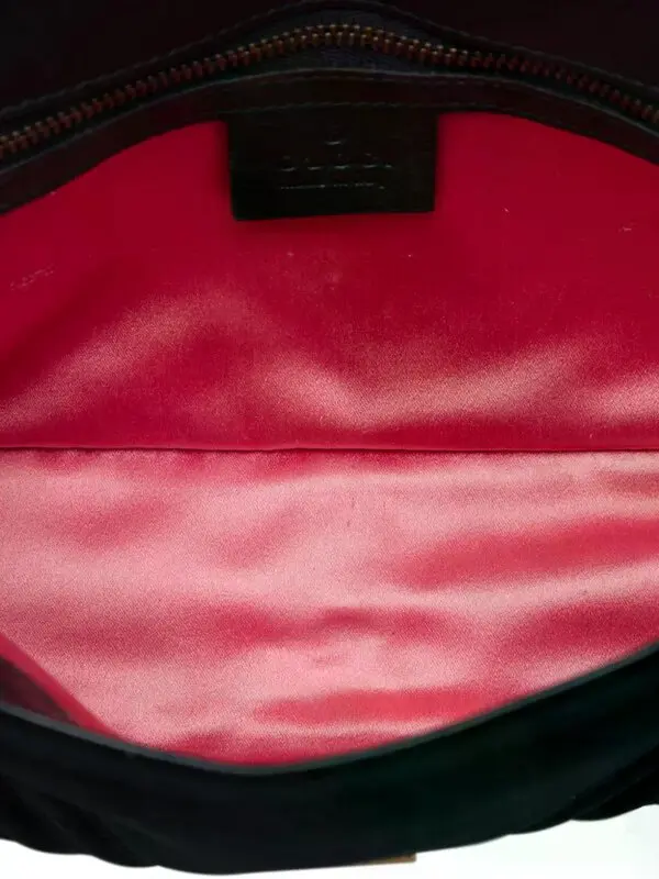 Gucci Gg Marmont Matelassé Velvet Shoulder Bag - Black