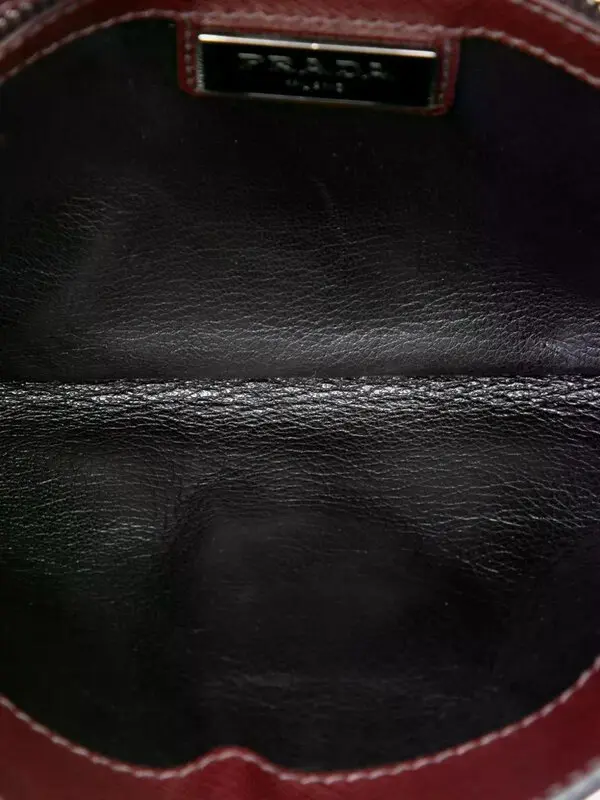 Prada 2000-2013 Bicolor Saffiano Envelope Push Lock Clutch Bag