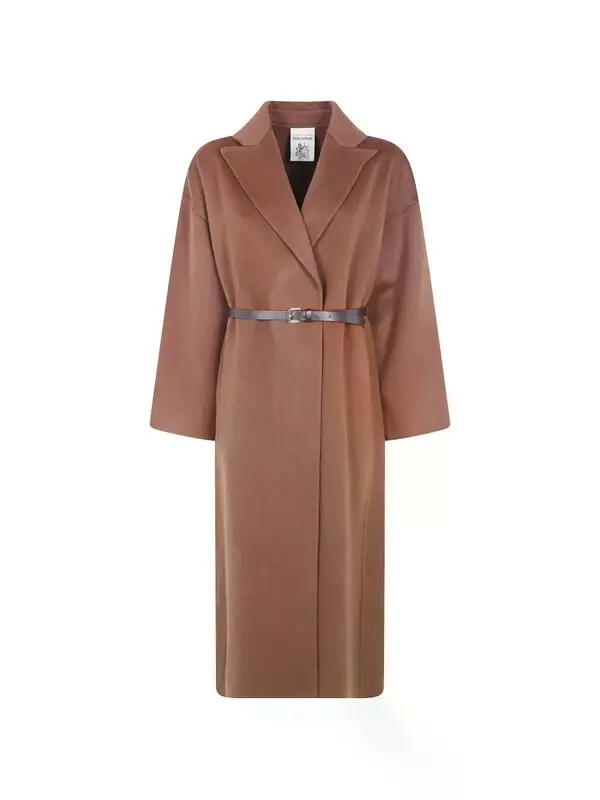 SEMICOUTURE Belted Double-breasted Wool Coat