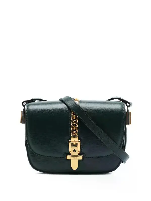 Gucci 2016-2026 Mini Calfskin Sylvie 1969 Crossbody Bag - Green