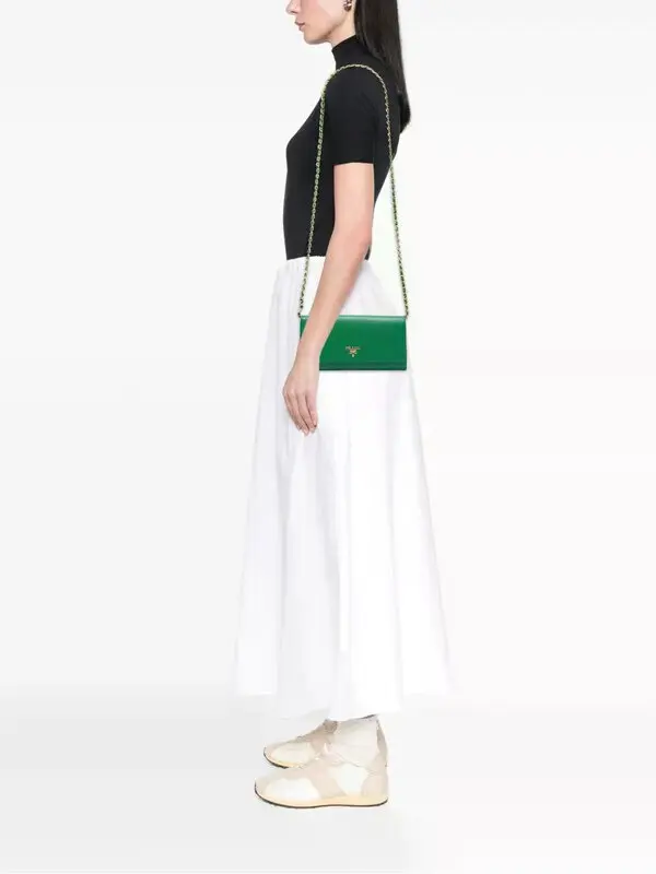 Prada 2013-2026 Saffiano Lux Wallet On Chain Crossbody Bag - Green
