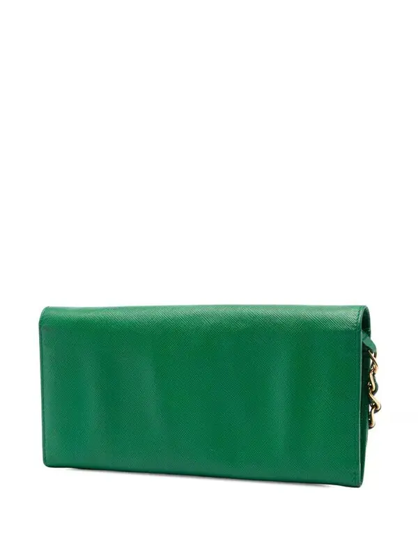 Prada 2013-2026 Saffiano Lux Wallet On Chain Crossbody Bag - Green