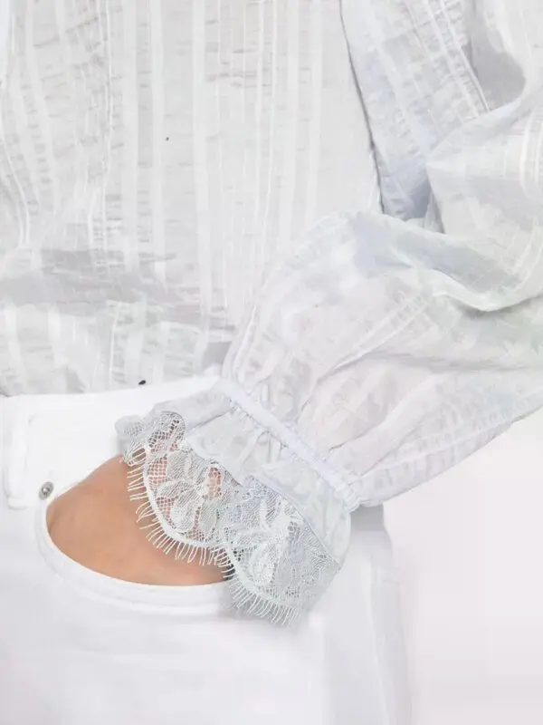 TWINSET Lace-trim Striped Shirt