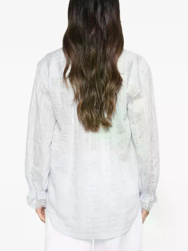 TWINSET Lace Trimmed Striped Shirt