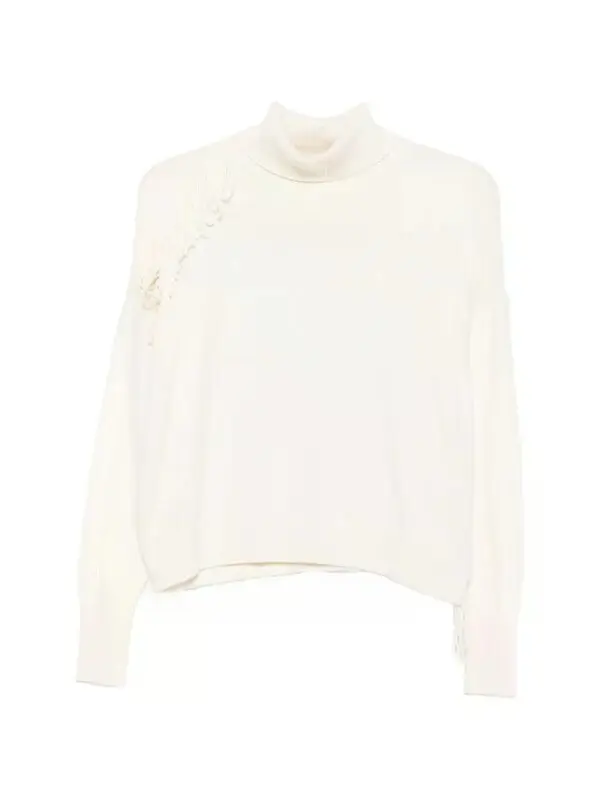 TWINSET Fringe-detail Roll-neck Sweater