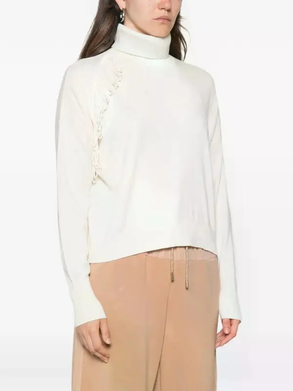 TWINSET Fringe-detail Roll-neck Sweater