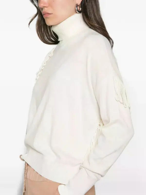 TWINSET Fringe-detail Roll-neck Sweater