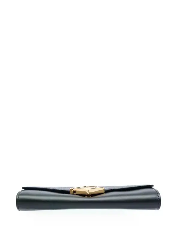 Fendi 2010-2026 Smooth And Grained Calfskin Vitello King Cruise Ff Diamonds Continental Envelope Wallet On Chain Crossbody Bag - Black