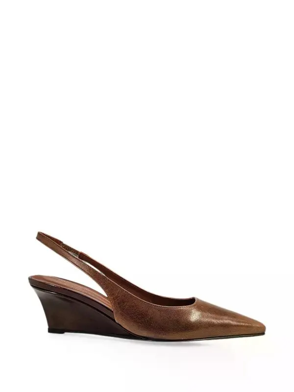 MADISON MAISON Loux Slingback Wedge Pumps - Brown