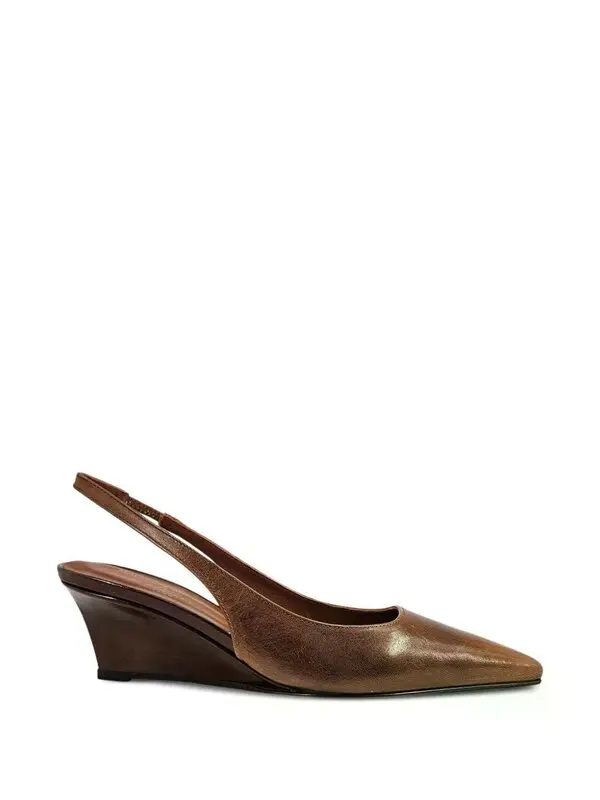 MADISON MAISON Loux Slingback Wedge Pumps - Brown