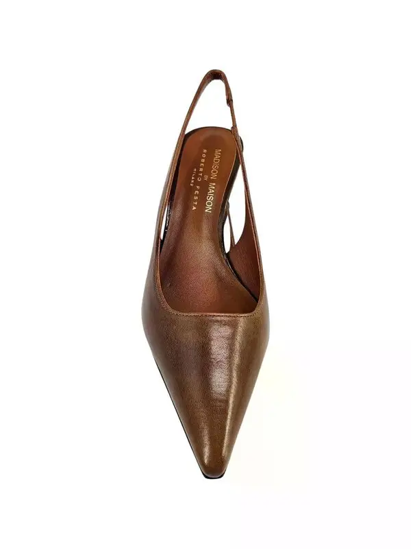 MADISON MAISON Loux Slingback Wedge Pumps - Brown