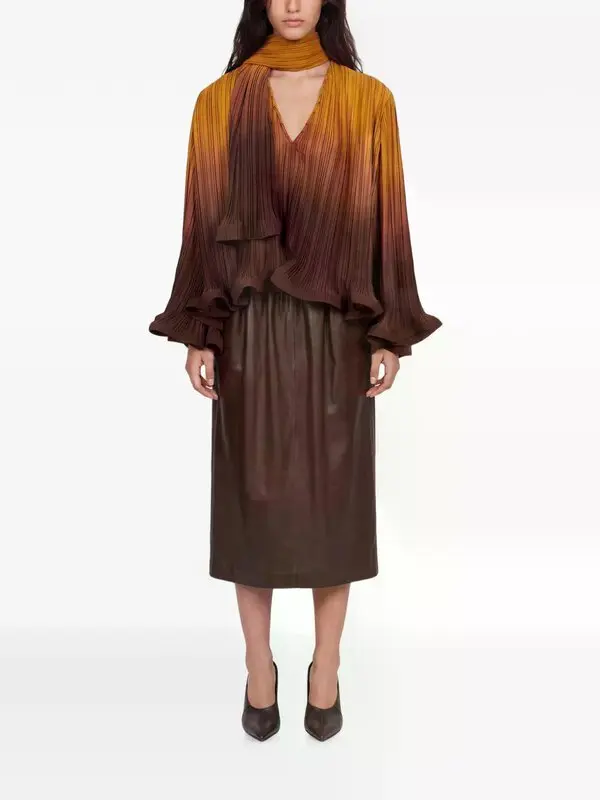 ROWEN ROSE Plissé-effect Ombré Shirt