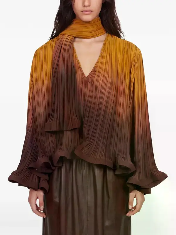 ROWEN ROSE Plissé-effect Ombré Shirt