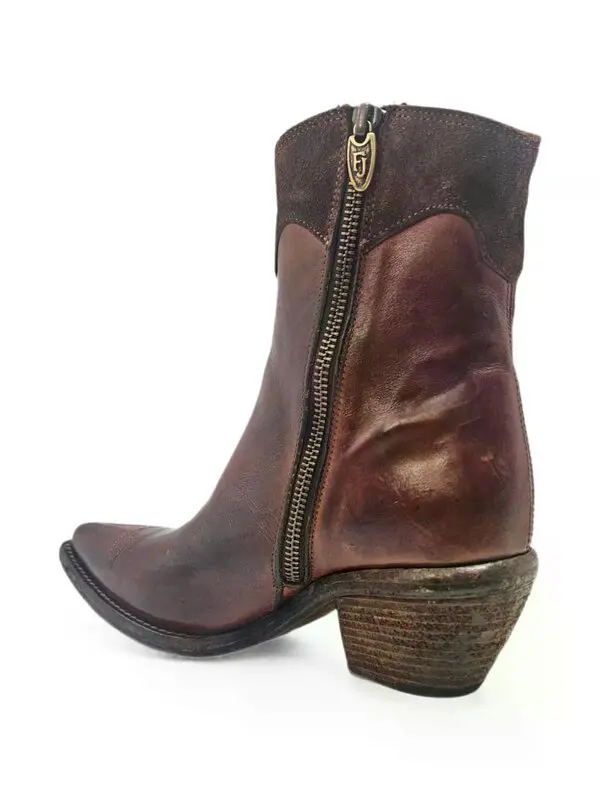 MADISON MAISON Pointy Star-patchwork Leather Ankle Boots