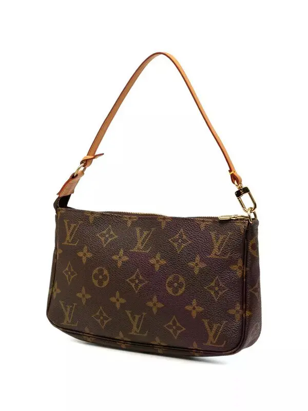 LOUIS VUITTON 2001 Monogram Pochette Accessoires Shoulder Bag - Brown