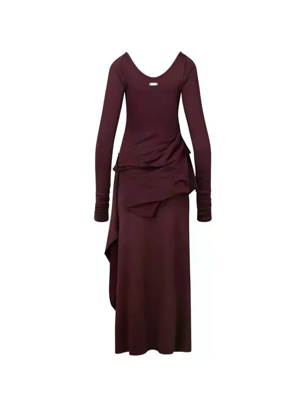 NACHE Draped Long-sleeve Maxi Dress
