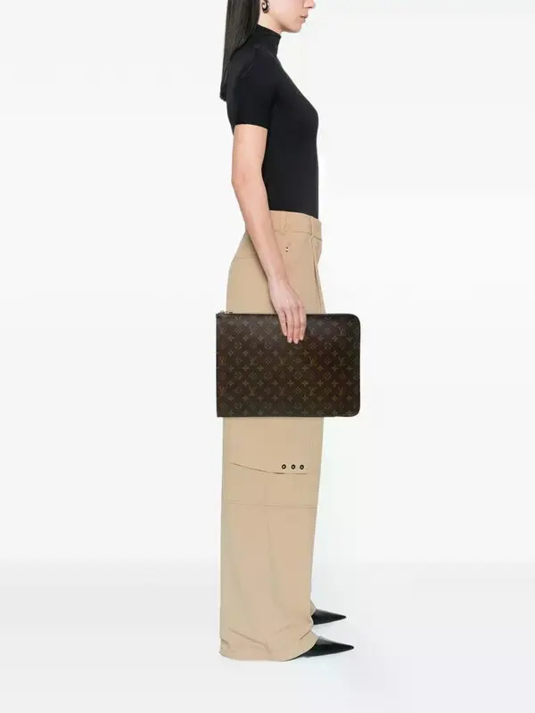 LOUIS VUITTON 2007 Monogram Poche Documents Portfolio Business Bag - Brown