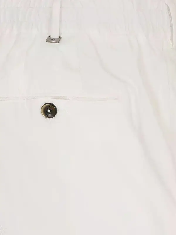 PT TORINO Drawstring-waist Twill Trousers - White