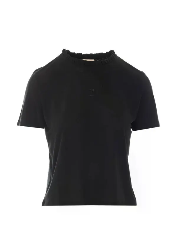 Repetto Ruffled-trim Logo-embroidered T-shirt