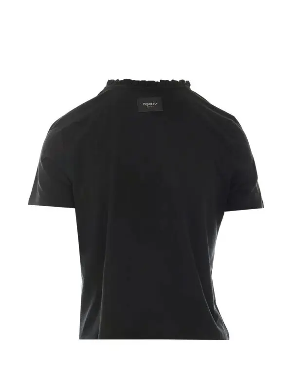 Repetto Ruffled-trim Logo-embroidered T-shirt