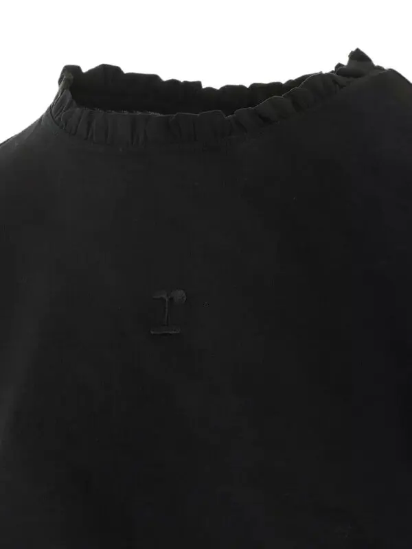 Repetto Ruffled-trim Logo-embroidered T-shirt