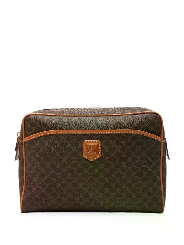 Celine 1996 Macadam Coated Canvas Clutch Bag