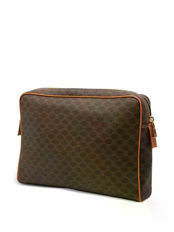 Celine Macadam Coated Canvas Clutch Bag - Brown