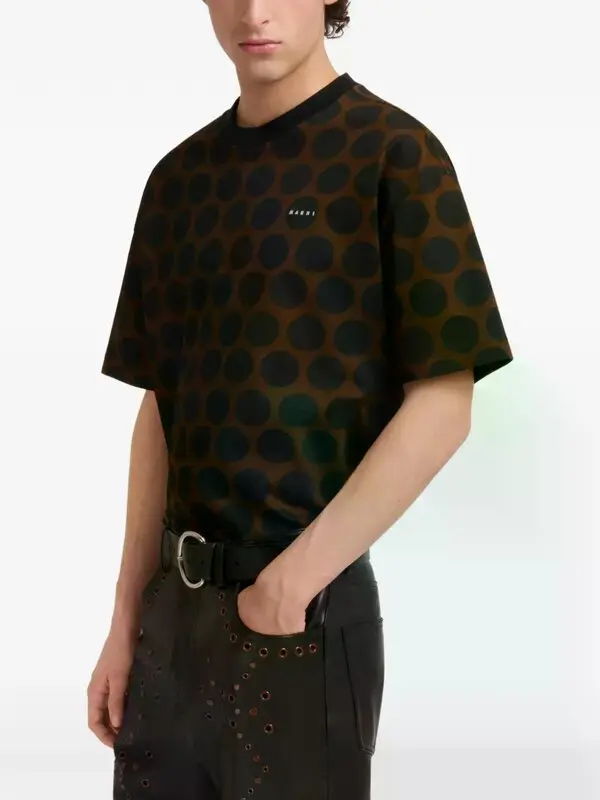 Marni Cotton T-shirt With Polka Rhythm Print