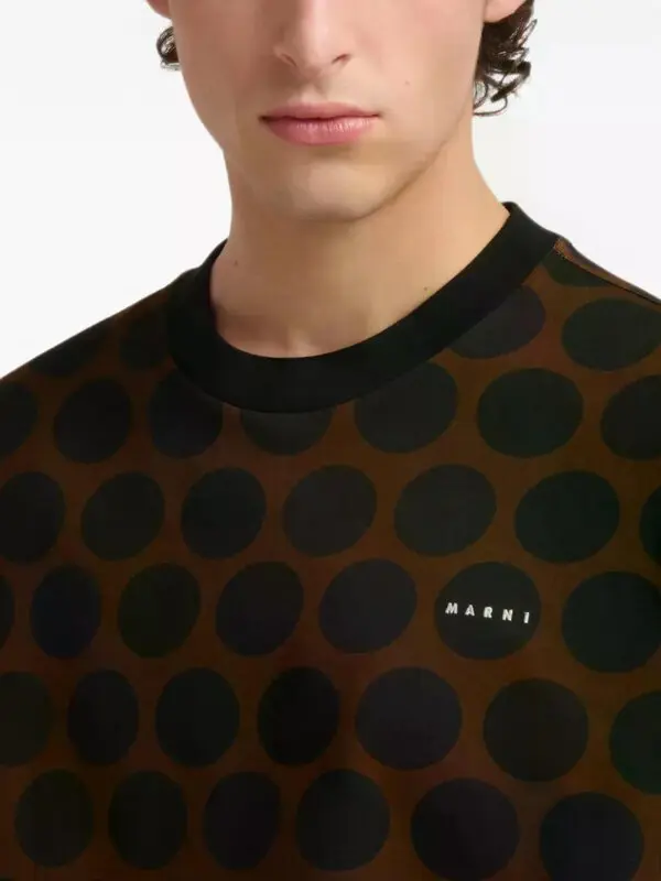 Marni Cotton T-shirt With Polka Rhythm Print