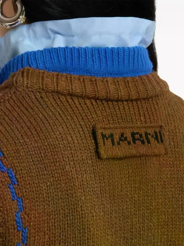 Marni Wool Layered Vest With M Intarsia