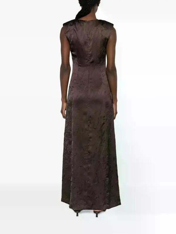 Maje Crinkled-effect Sleeveless Maxi Dress