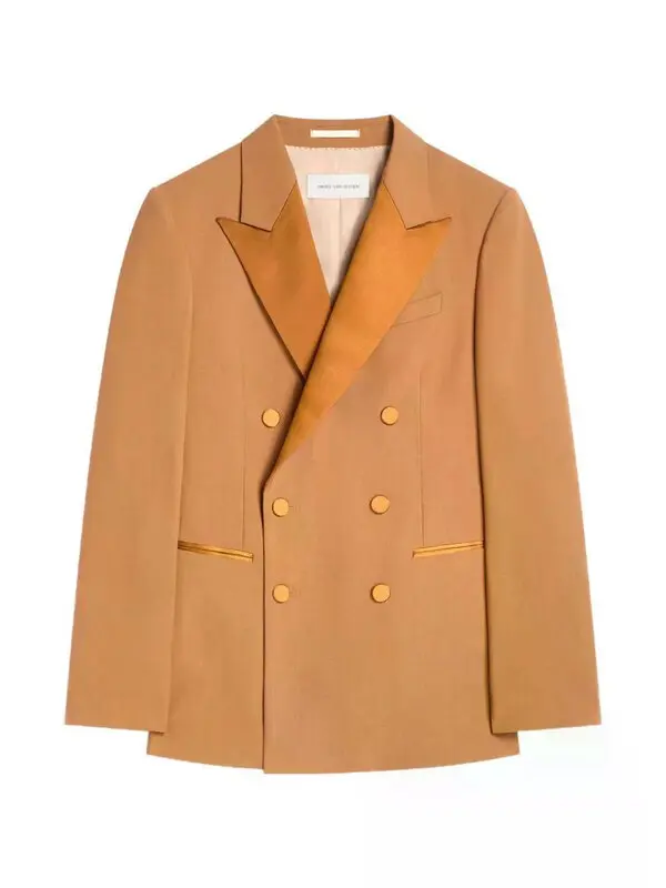 Dries Van Noten Wool Tuxedo Blazer - Orange