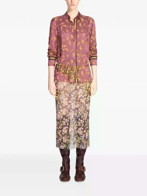 Dries Van Noten Jacquard Midi Skirt
