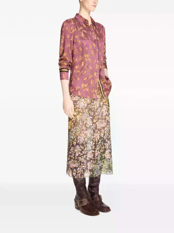 Dries Van Noten Jacquard Midi Skirt