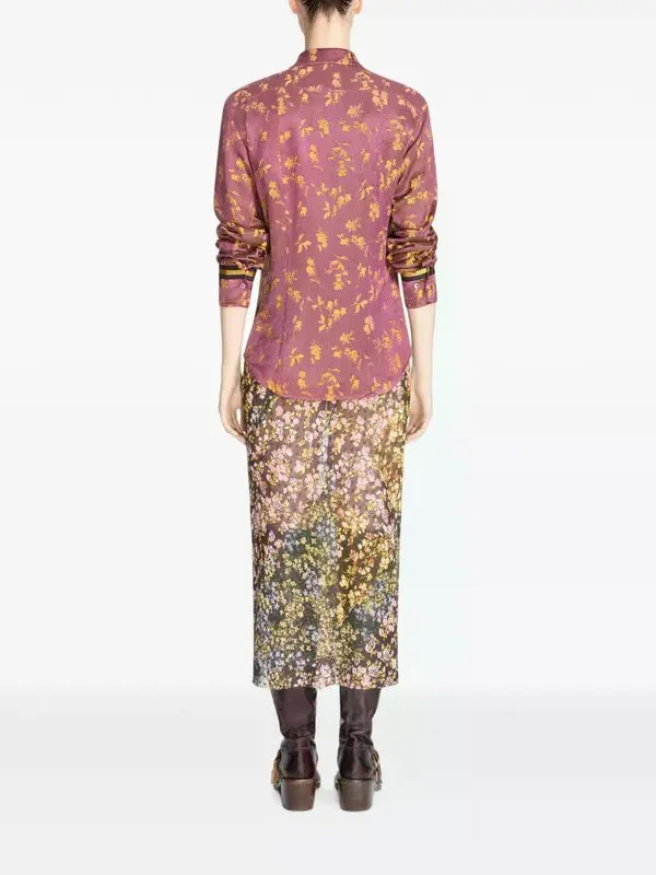 Dries Van Noten Jacquard Midi Skirt