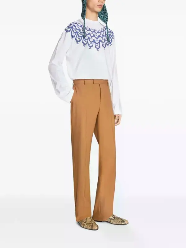 Dries Van Noten Long Straight-leg Wool Pants