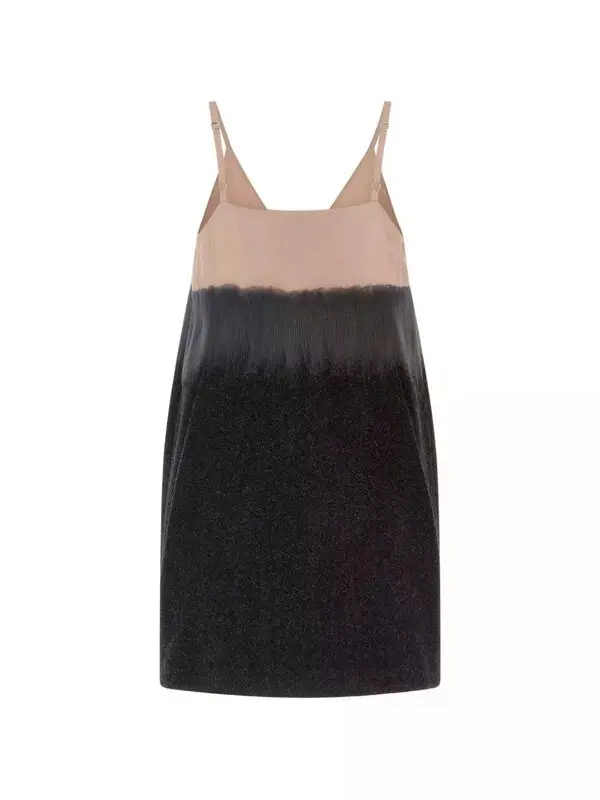 TELA Color-block Brushed-effect Mini Dress