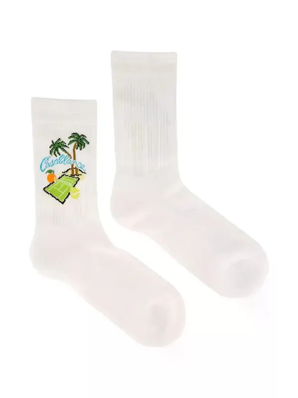 Casablanca Astral Plane Logo-intarsia Socks