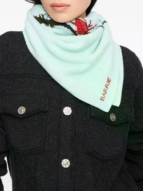BARRIE Embossed Thistle-motif Scarf