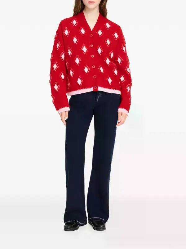 BARRIE Argyle-motif Cashmere Cardigan