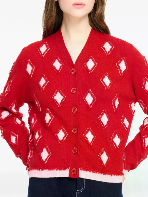 BARRIE Argyle-motif Cashmere Cardigan