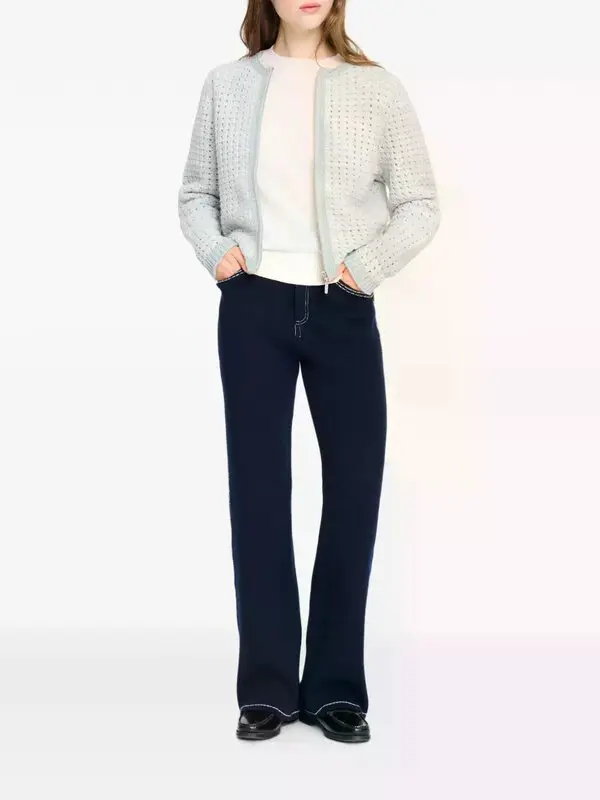 BARRIE Crochet-knit Zip-up Cardigan