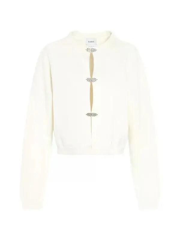 BARRIE Gem-embellished Cashmere Cardigan - White