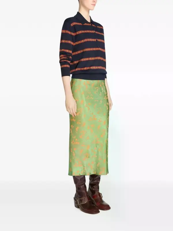 Dries Van Noten Jacquard Midi Skirt