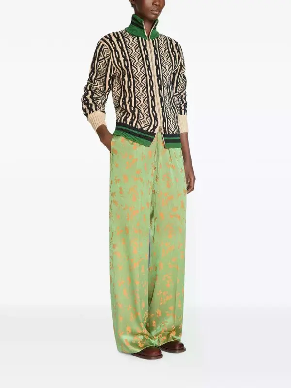 Dries Van Noten Elasticated Jacquard Trousers