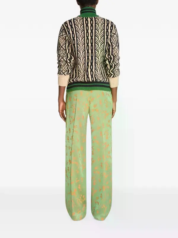 Dries Van Noten Elasticated Jacquard Trousers
