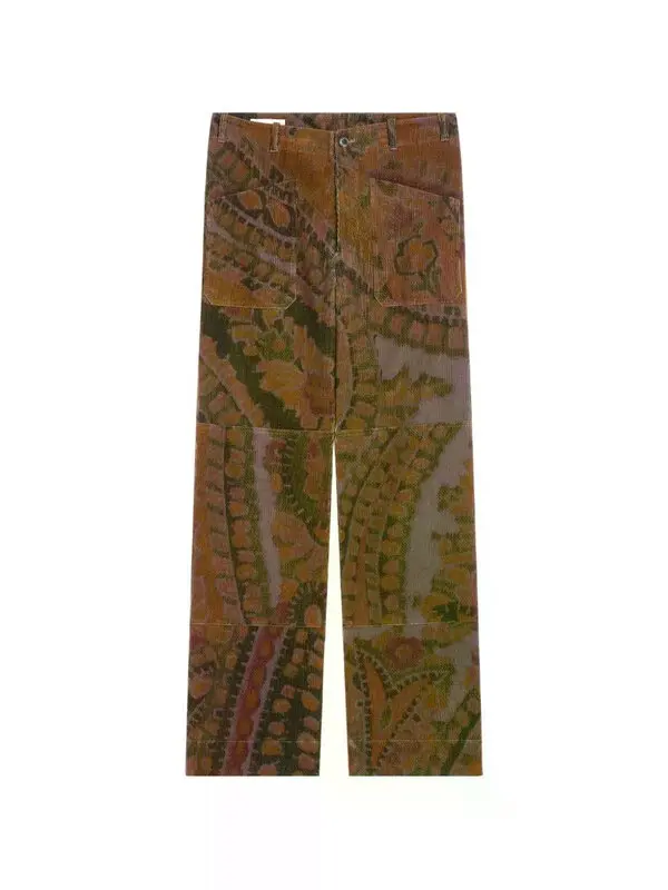 Dries Van Noten Printed Workwear Pants