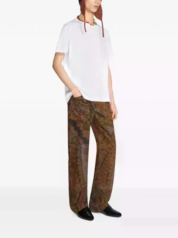 Dries Van Noten Printed Workwear Pants
